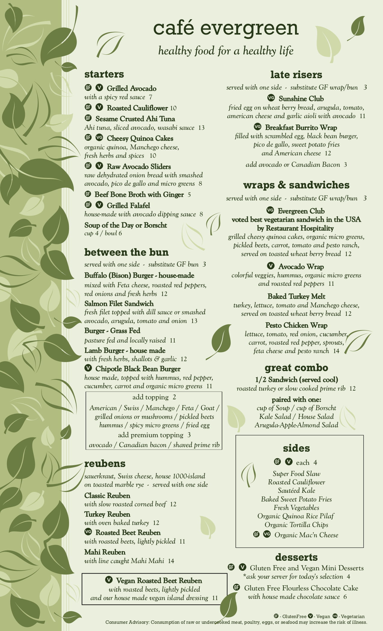 Menu – Cafe Evergreen