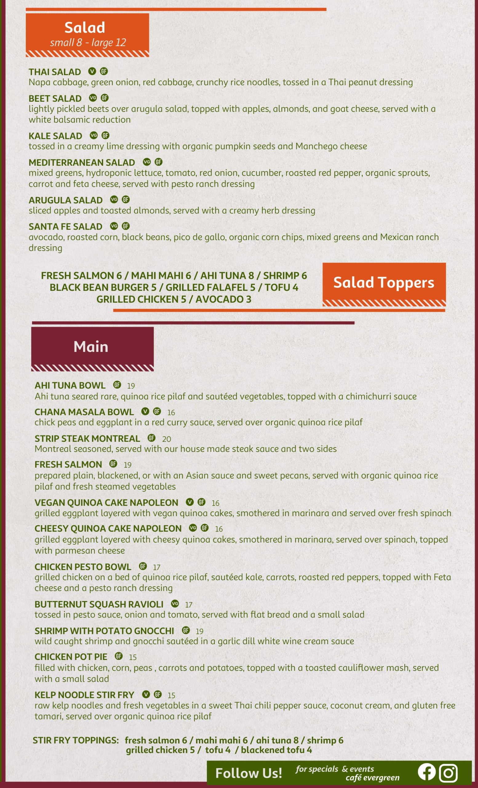Menu – Cafe Evergreen